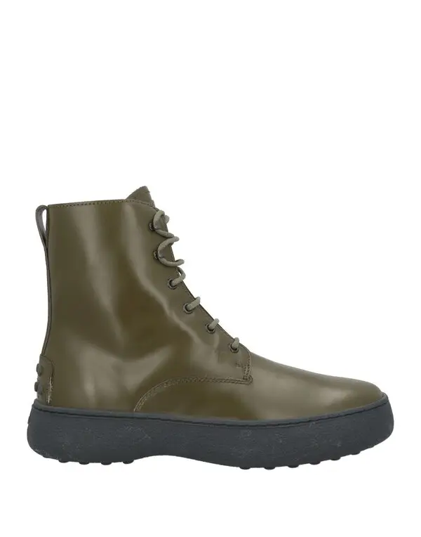 TOD'S Leather Lace-up Ankle Boots - Green