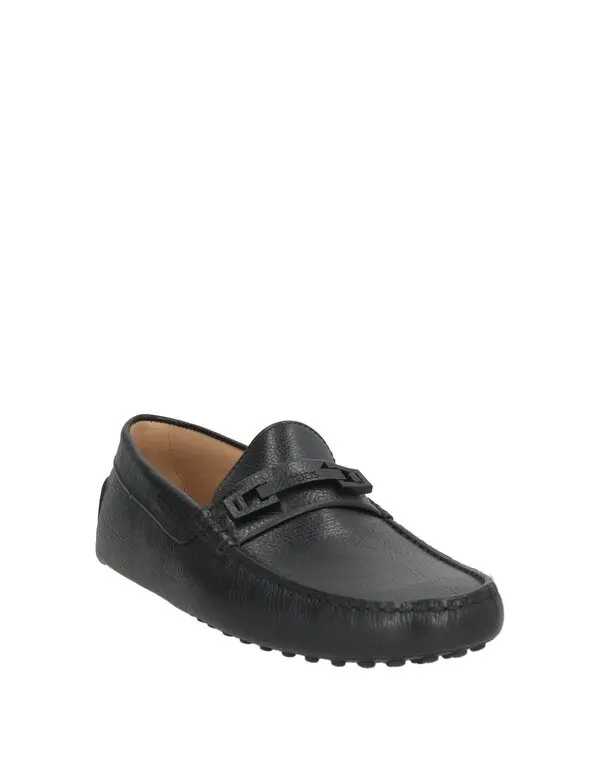 TOD'S Pebbled Leather Loafers - Black