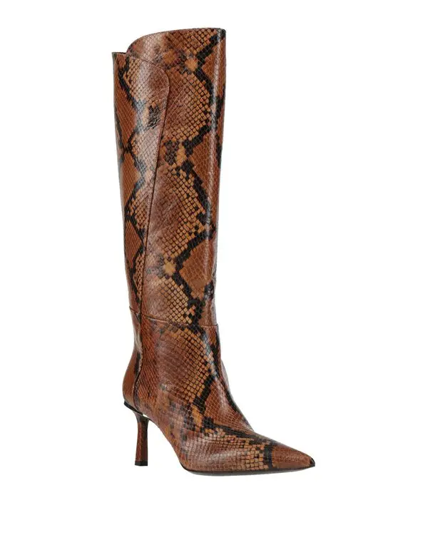HYINA Snakeskin-print Leather Boots