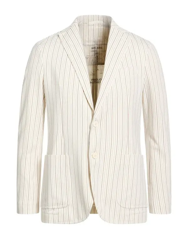 CIRCOLO 1901 Striped Single-breasted Blazer - White
