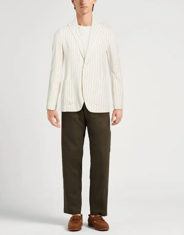 CIRCOLO 1901 Striped Single-breasted Blazer - White