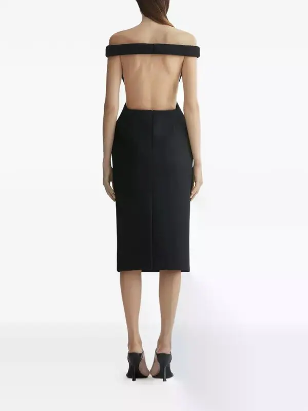 MUGLER Off-shoulder Open-back Dress