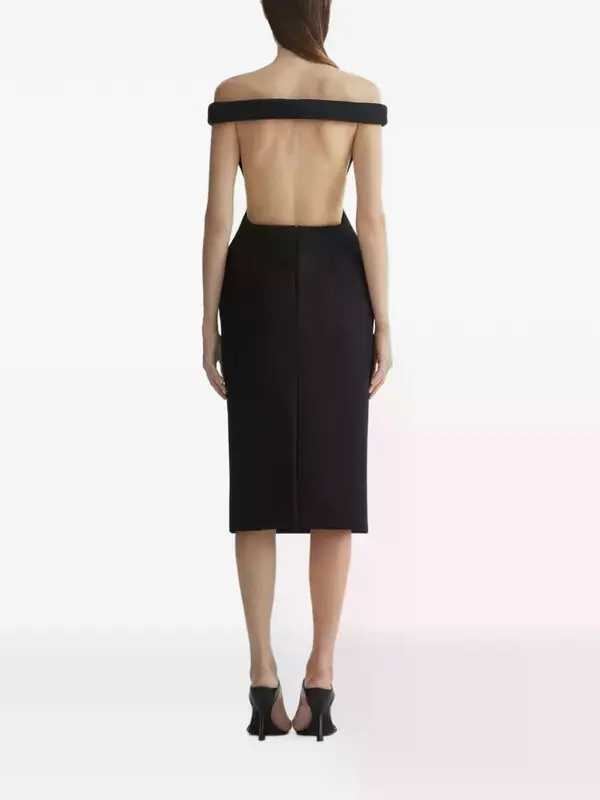 MUGLER Off-shoulder Open-back Dress