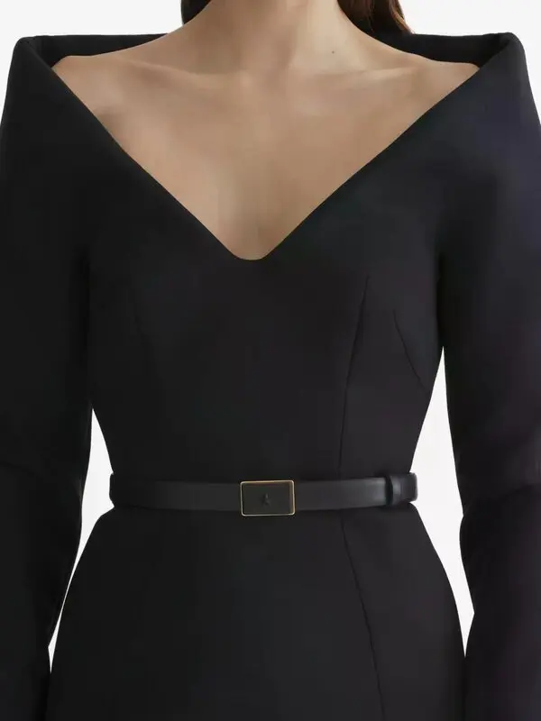 MUGLER V-neck Long Sleeve Playsuit