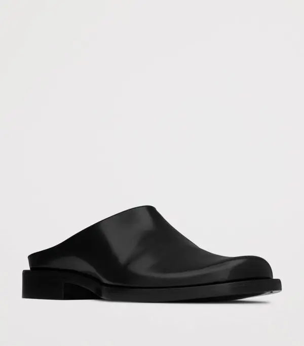 Saint Laurent Leather Angus Mules - Black