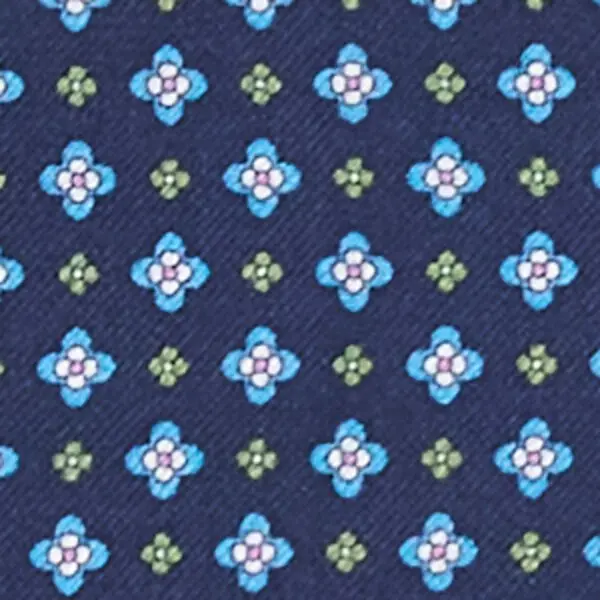 Eton Silk Floral Pocket Square - Navy