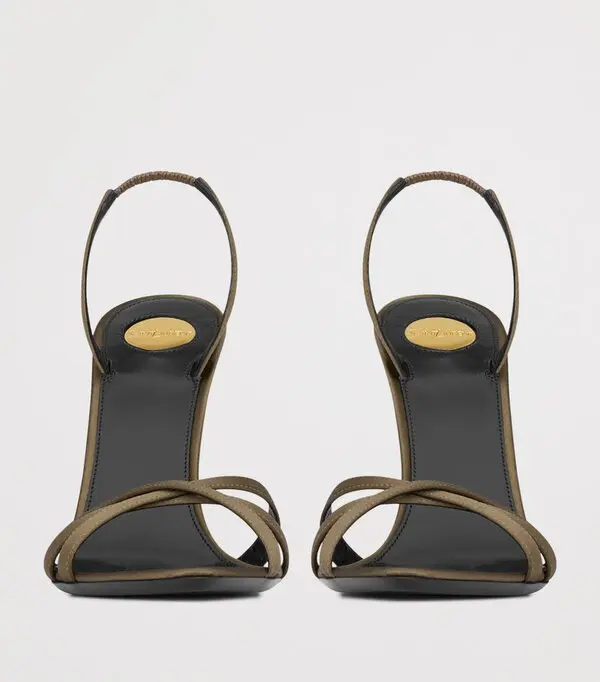 Saint Laurent Satin Kate 110 Sandals - Brown
