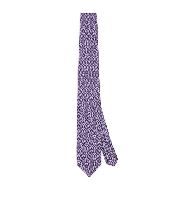 Eton Silk Geometric Neck Tie - Purple