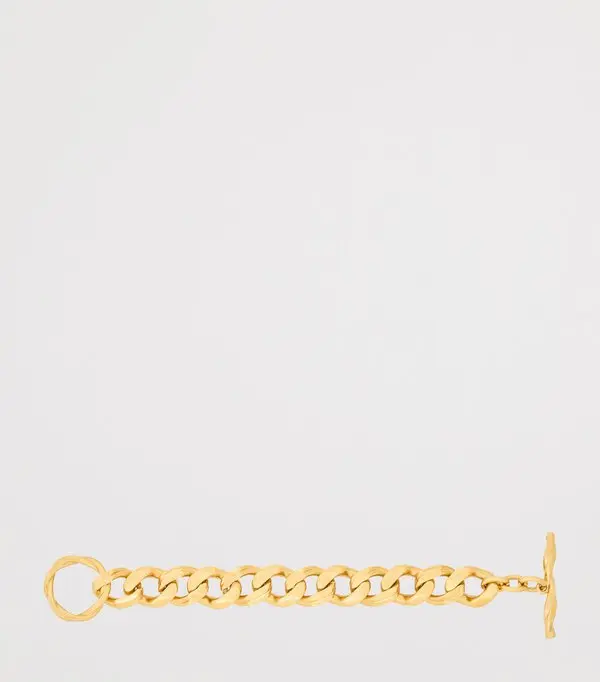 Saint Laurent Hammered Curb Chain Link Bracelet