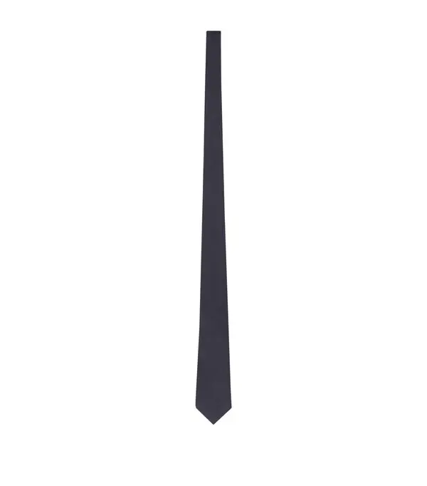 Saint Laurent Silk Satin Neck Tie - Blue