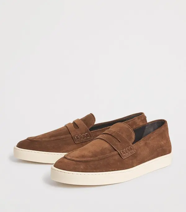Canali Suede Penny Loafers