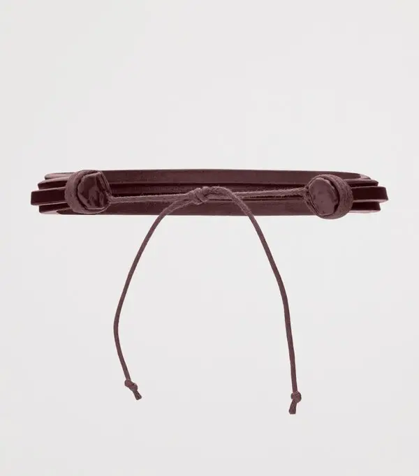 Saint Laurent Leather Cord Cassandre Bracelet