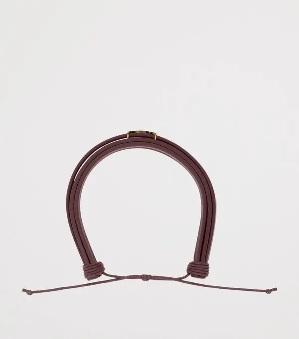 Saint Laurent Leather Cord Cassandre Bracelet