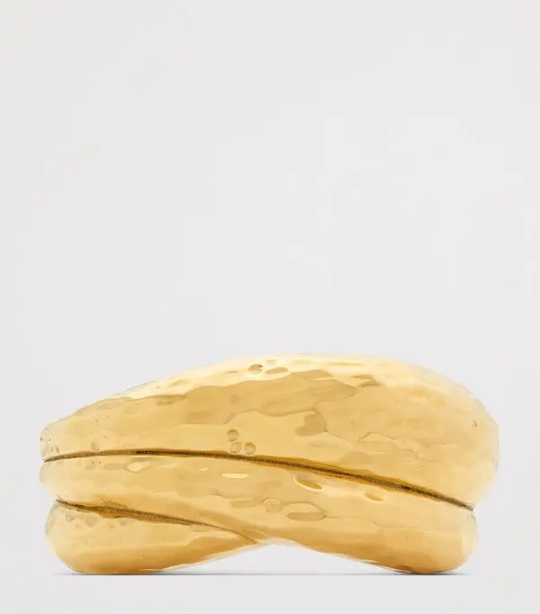 Saint Laurent Hammered Open Cuff Bracelet - Yellow