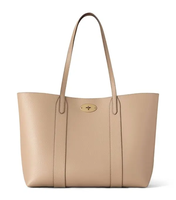 Mulberry Small Leather Bayswater Tote - Beige