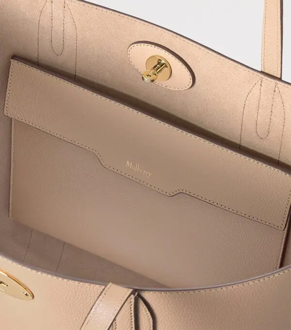 Mulberry Small Leather Bayswater Tote - Beige