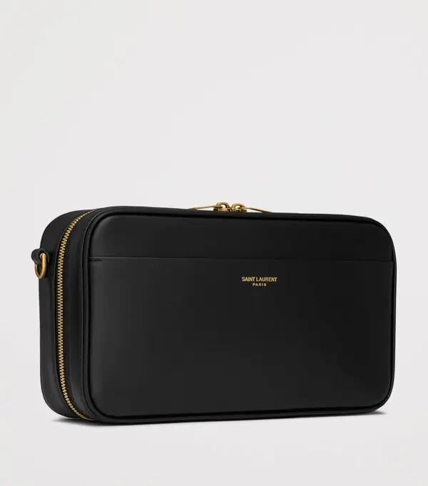 Saint Laurent Leather Logo Travel Pouch