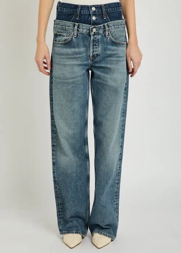 AGOLDE Elson Layered Straight-leg Jeans