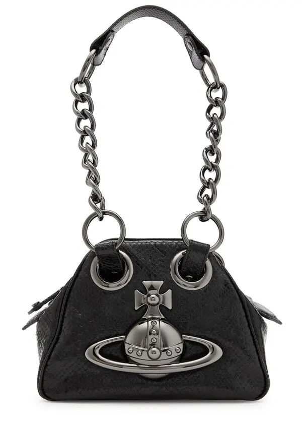 VIVIENNE WESTWOOD Archive Chain Python-effect Leather Shoulder Bag