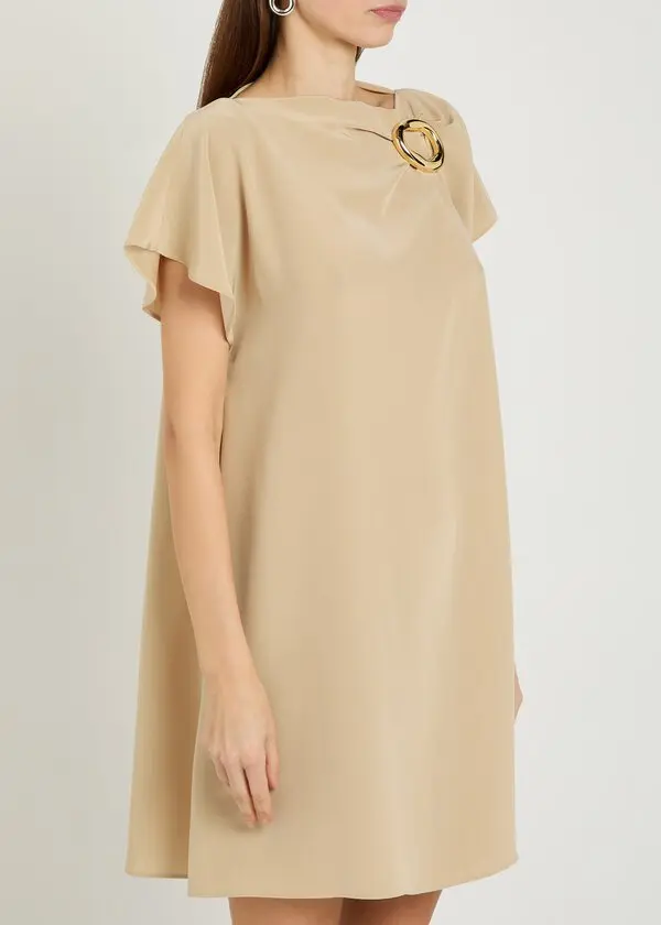 JOSEPH Anika Satin-twill Mini Dress - Beige