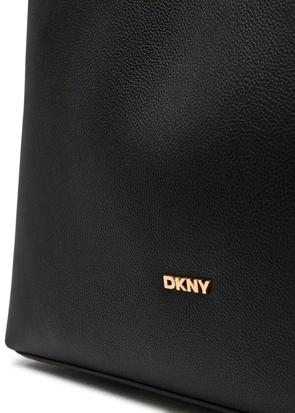 Dkny Paula Grained Leather Hobo Bag - Black