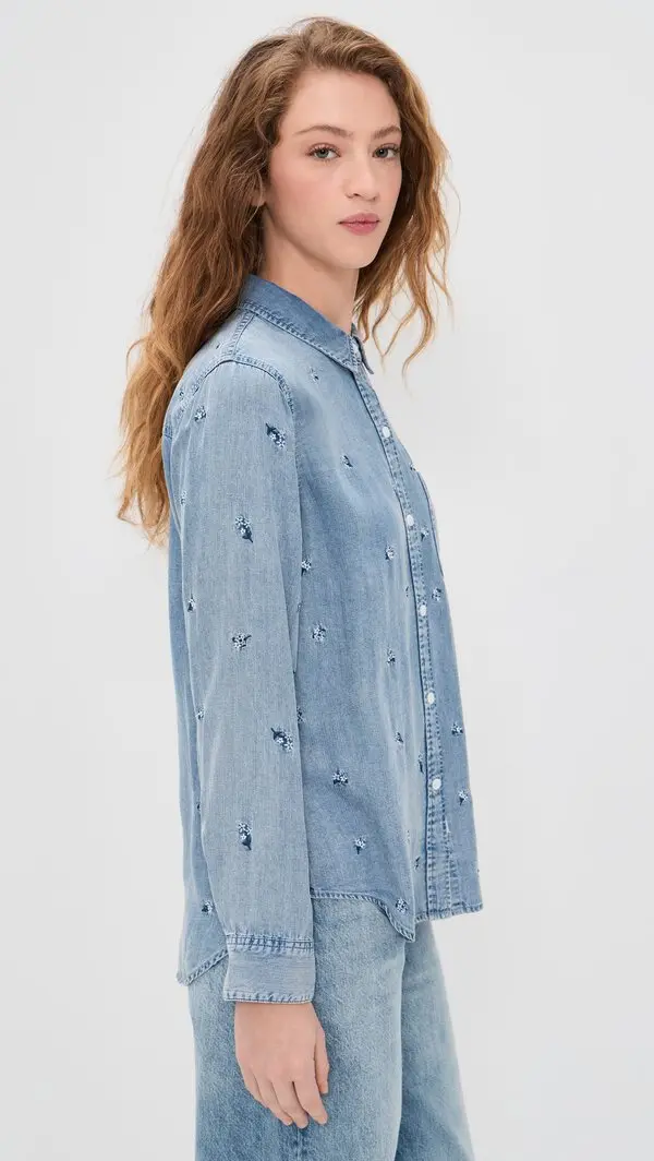 Rails Ingrid Floral Embroidered Button-down Shirt