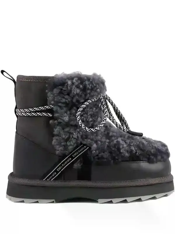EMU AUSTRALIA Blurred Teddy-texture Boots - Grey
