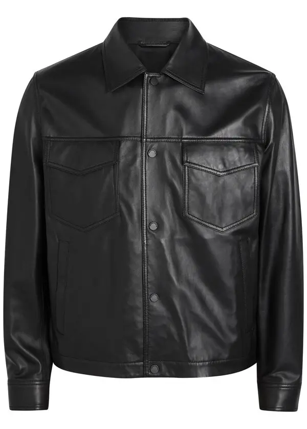 Emporio Armani Boxy Leather Jacket
