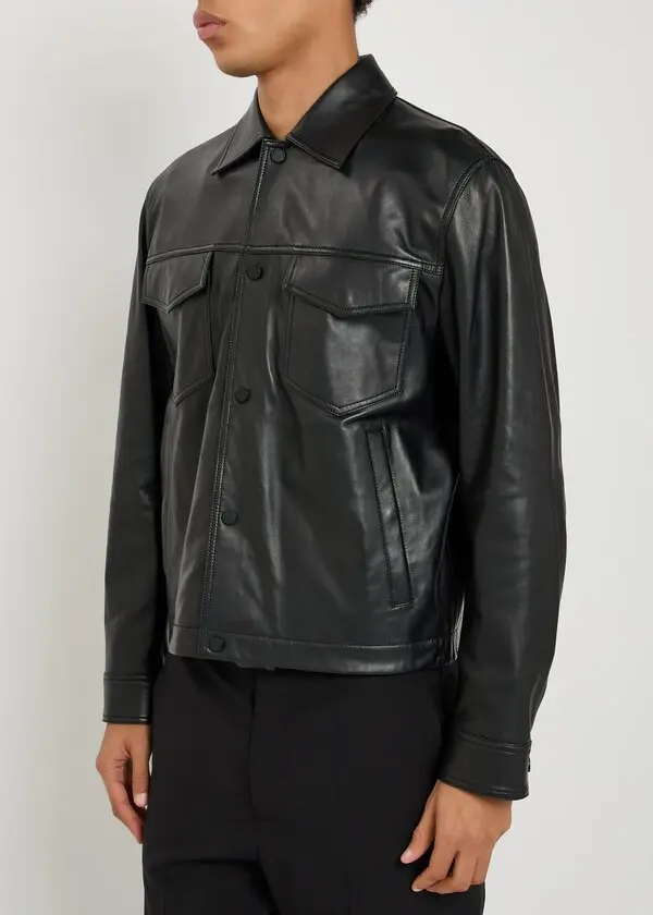 Emporio Armani Boxy Leather Jacket