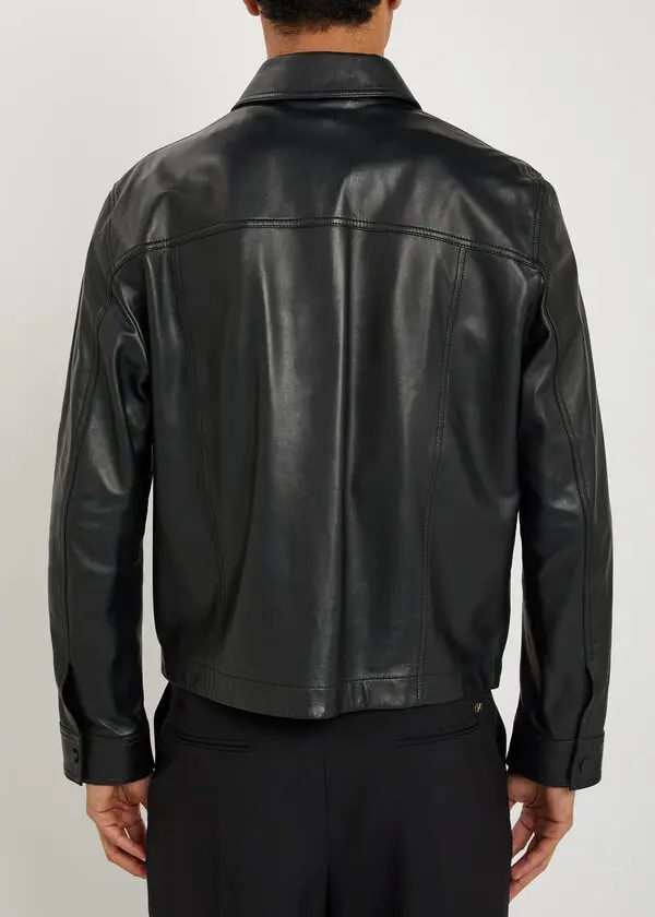 Emporio Armani Boxy Leather Jacket