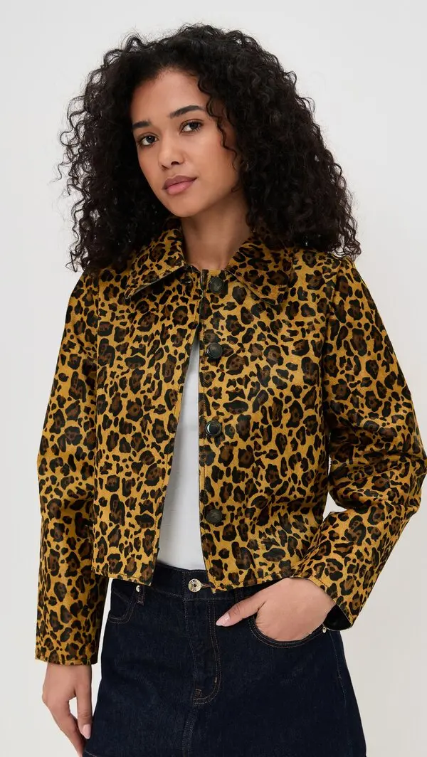 Tanya Taylor Leopard Print Haircalf Jacket