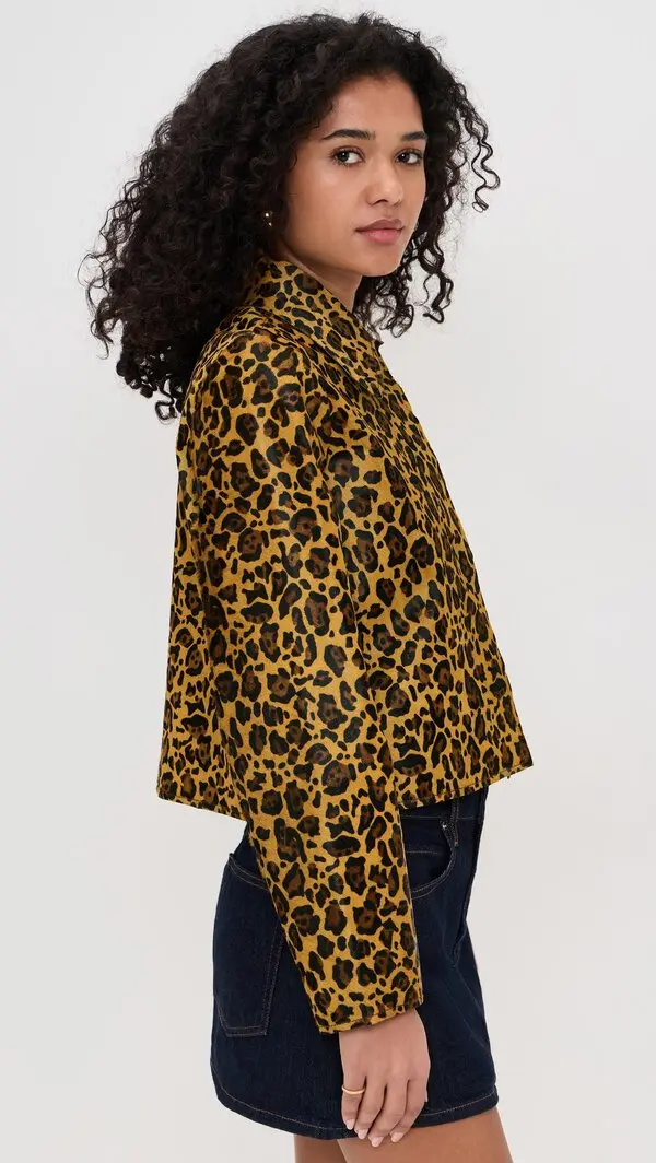 Tanya Taylor Leopard Print Haircalf Jacket