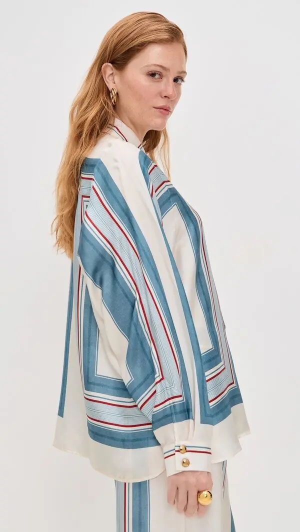 Zimmermann Relaxed Silk Scarf Shirt
