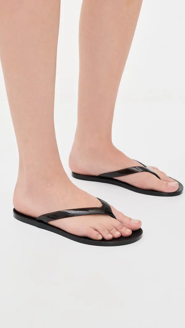 ANCIENT GREEK SANDALS Jelly Flip Flops - Black