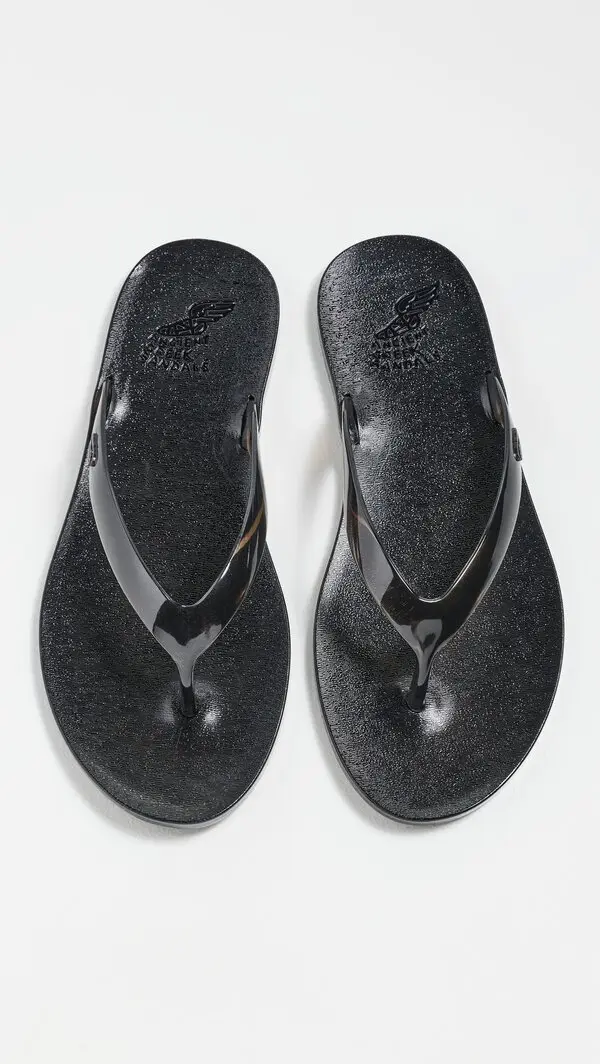 ANCIENT GREEK SANDALS Jelly Flip Flops - Black