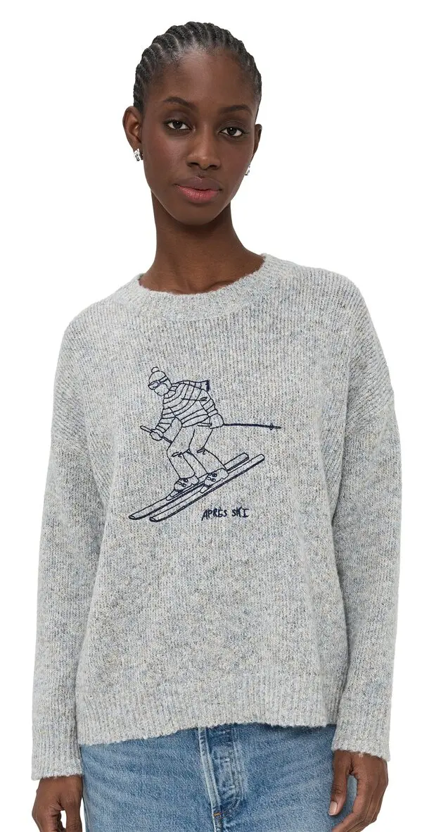 BAILEY ROSE Embroidered Graphic Crewneck Sweater
