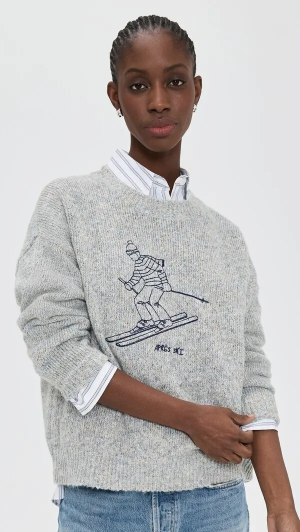 BAILEY ROSE Embroidered Graphic Crewneck Sweater