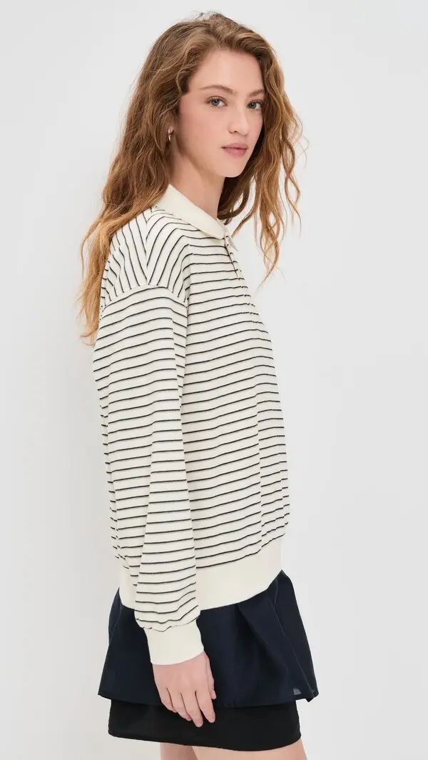 DUNST Striped Collared T-shirt