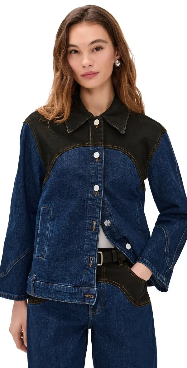 Baum Und Pferdgarten Bayson Denim Jacket - Blue Black Mix