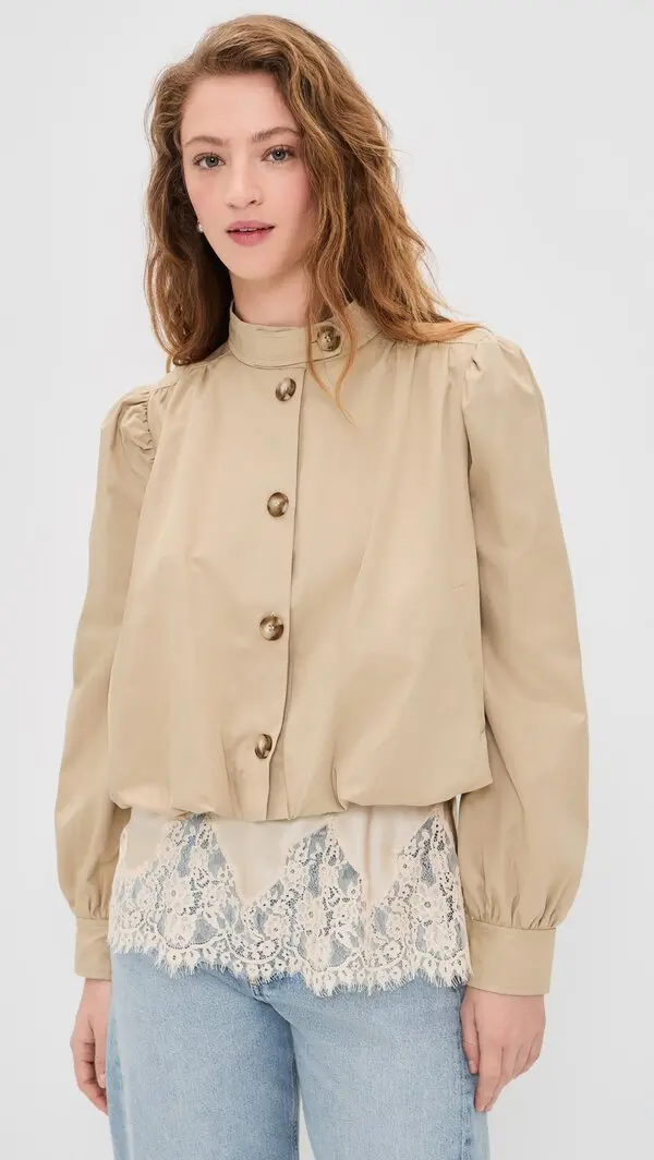 Line & Dot Hemlock Gathered Trench Jacket