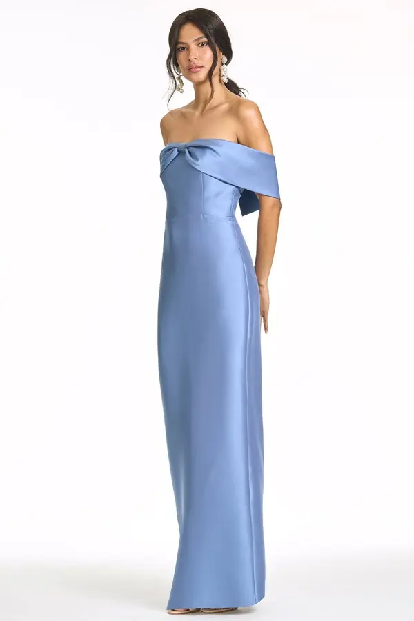 Sachin & Babi Michelle Off-the-shoulder Gown