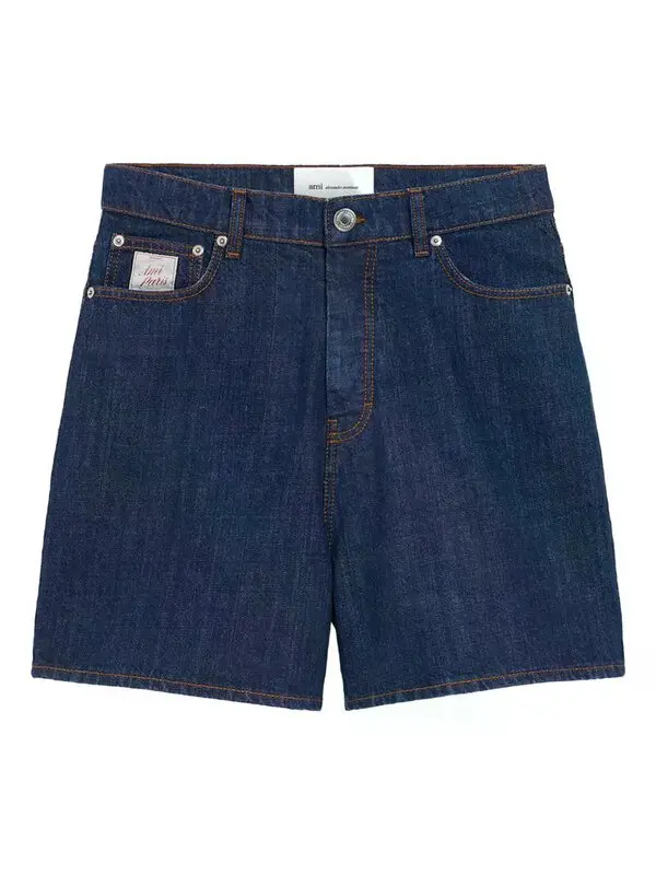 AMI Paris Heritage Label Denim Shorts