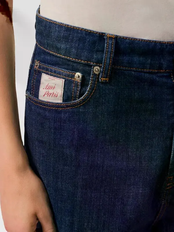 AMI Paris Heritage Label Denim Shorts
