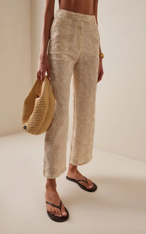 ALL THAT REMAINS Rachel Embroidered Cotton Pants