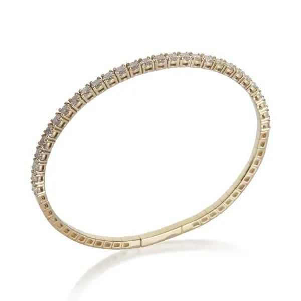 MYGEMMA Yellow Gold Diamond Bangle Bracelet