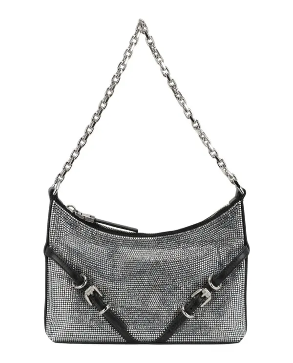 Givenchy Voyou Party Shoulder Bag In Satin And Strass - Black