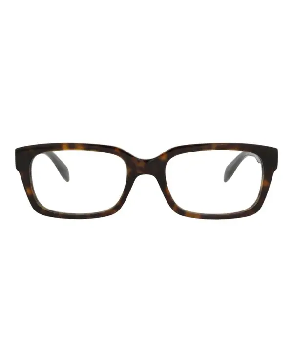 Alexander McQueen Square Acetate Optical Frames - Havana Havana Transparent (am0345o/30011496/002)