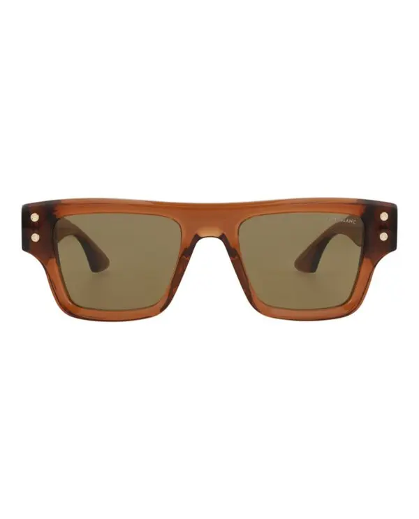 Montblanc Square Frame Recycled Acetate Sunglasses - Brown Brown Brown (mb0253s/30014159/006)