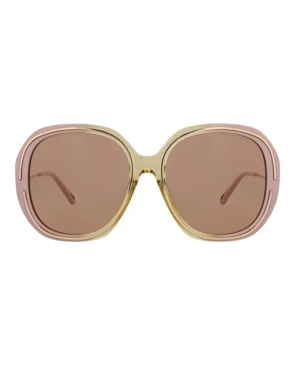 Chloé Round-frame Sunglasses - Pink Gold Brown (ch0078sa/30011531/001)