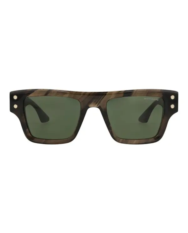 Montblanc Square-frame Recycled Acetate Sunglasses - Brown Brown Green (mb0253s/30014159/005)